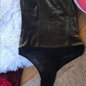 BCBGMaxAzria | Tops | Bcbg Max Azria Green Velvet Bodysuit | Poshmark